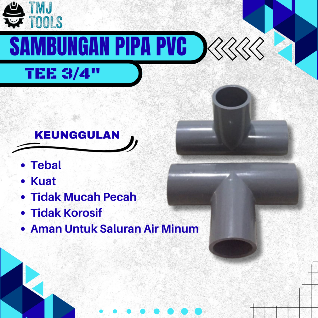 Jual Sambungan Pipa T PVC 3/4 Inch Sambungan Pipa Tee 3/4" Alat ...