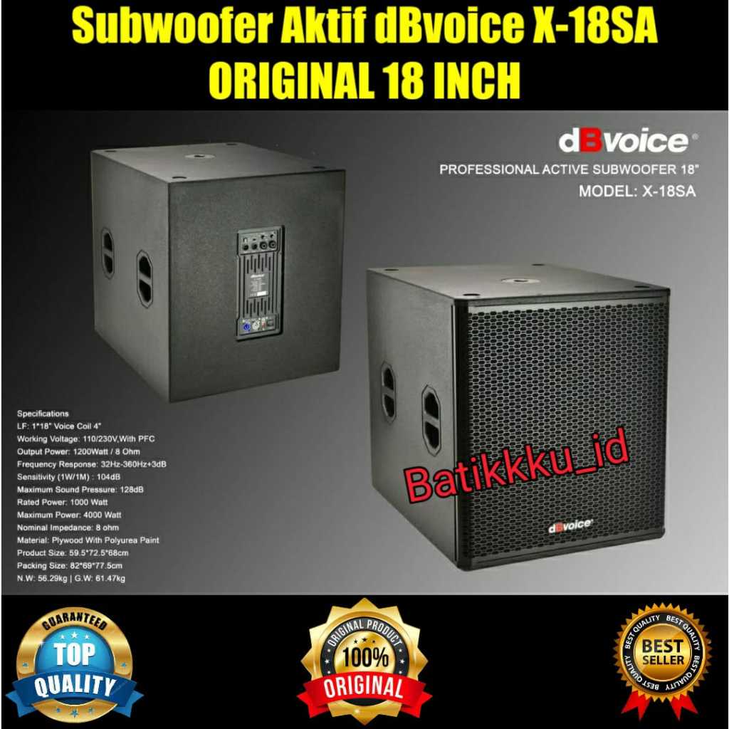 Jual Subwoofer Aktif dBvoice X18SA X 18SA X 18 SA ORIGINAL 18 INCH BISA LINK SPEAKER PASIF DB ...