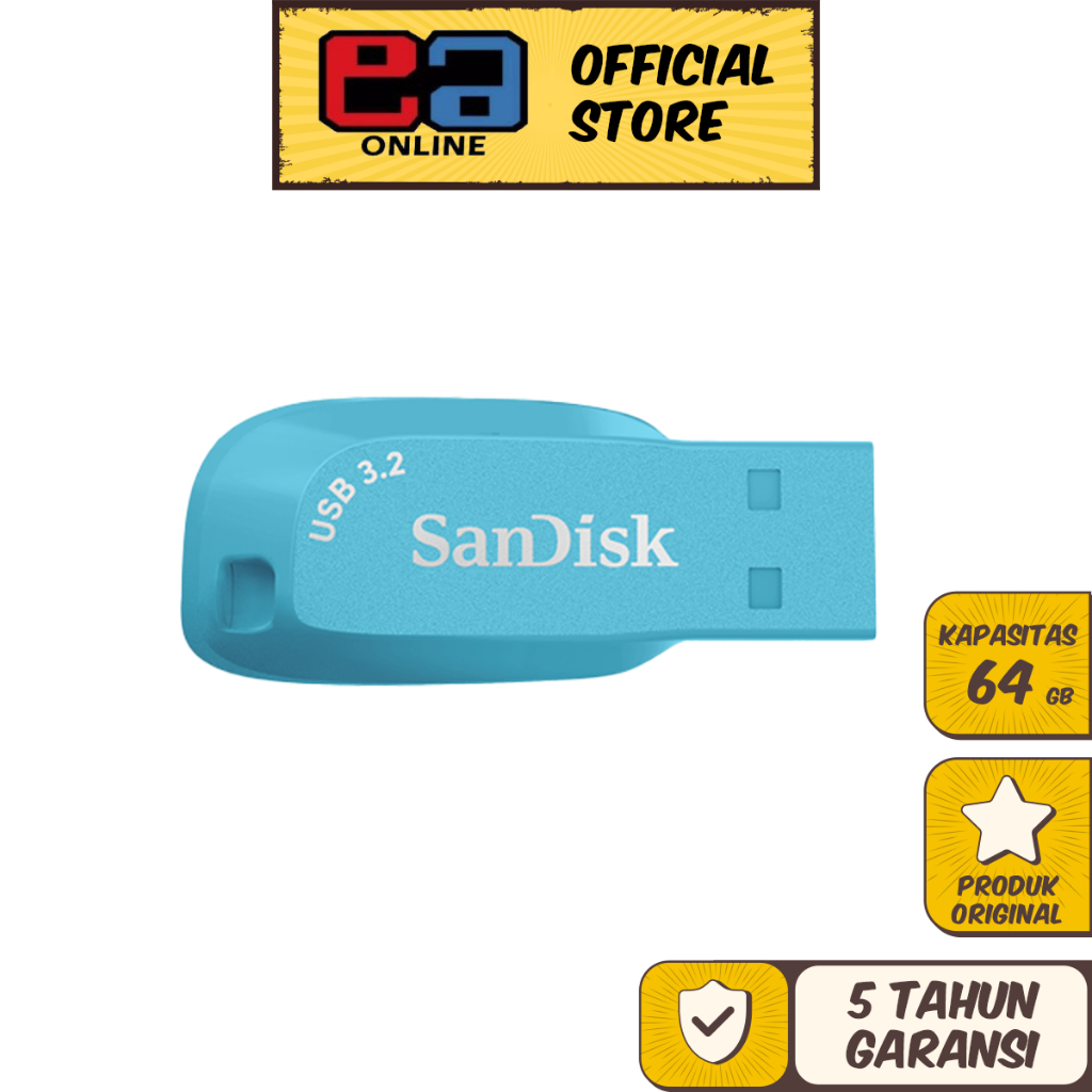 Jual SanDisk CZ410 Ultra Shift 64GB USB 3.2 (Blue / Biru) - Flash Drive ...