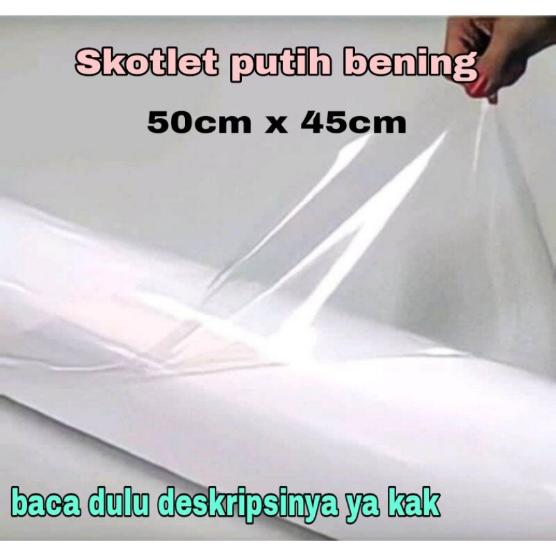 Jual Skotlet putih bening/Skotlet putih transparan glossy | Shopee Indonesia