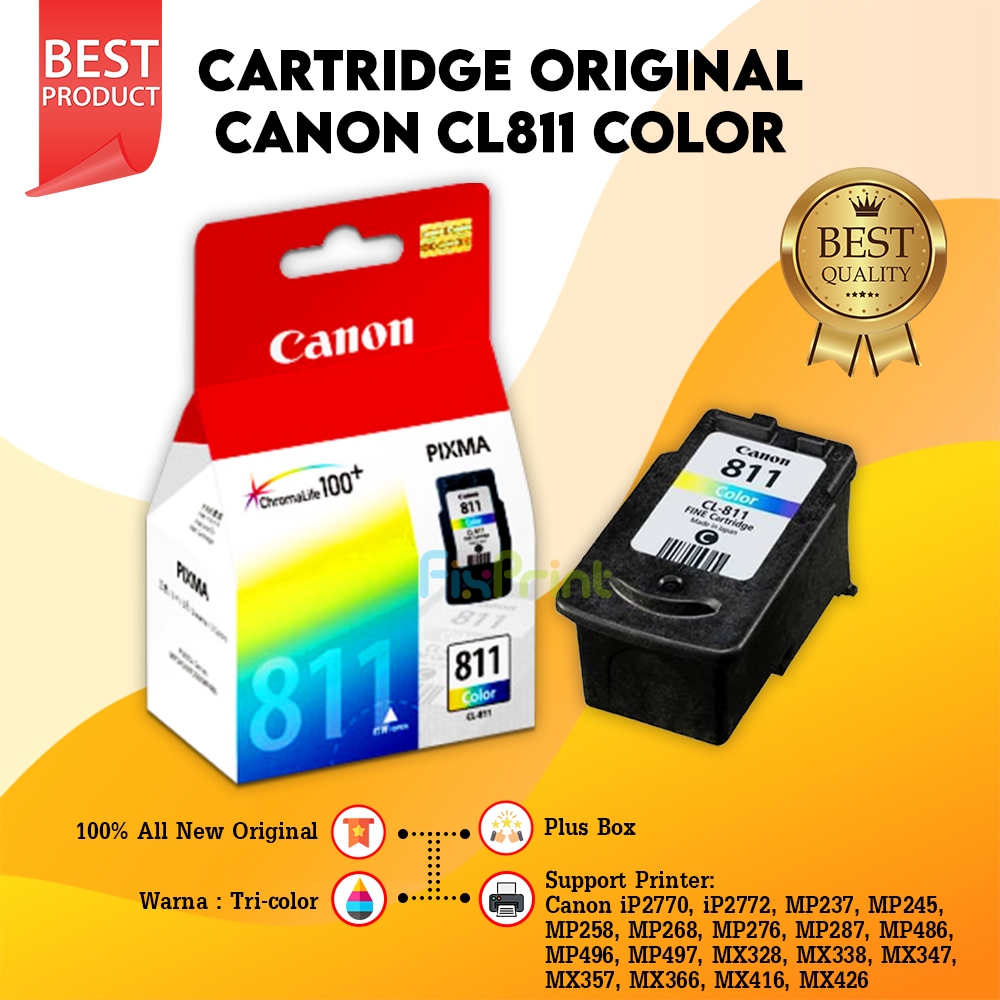 Jual Cartridge Original Canon CL-811 CL811 811 Color, Tinta Printer Canon IP2770 MP258 MP287 ...