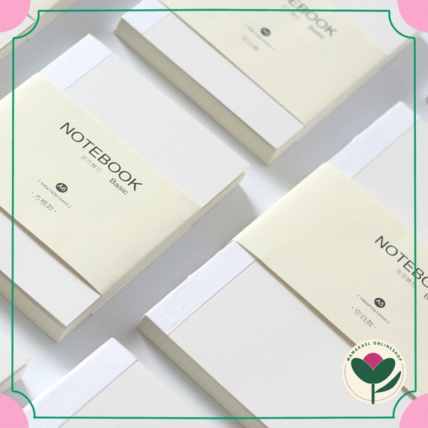 Jual Buku tulis notebook basic all white muji style simple minimalis ...