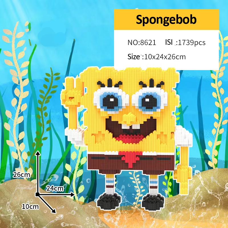 Jual SMY Nano Blocks Spongebob 8621 3D Model, Mainan Blok Susun, Blok ...