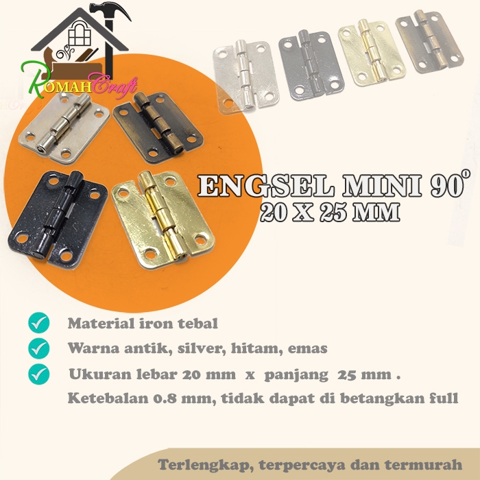 Jual Engsel mini 90 derajat 20x25mm PT.E Engsel plat kecil untuk kotak ...