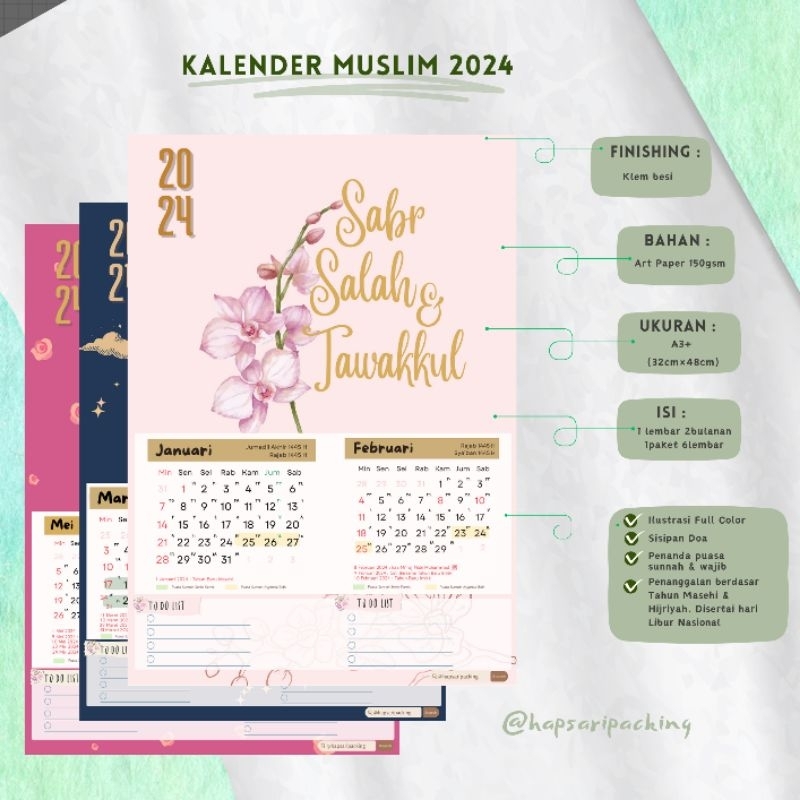 Jual Kalender Muslim 2024 Minimalis | Shopee Indonesia