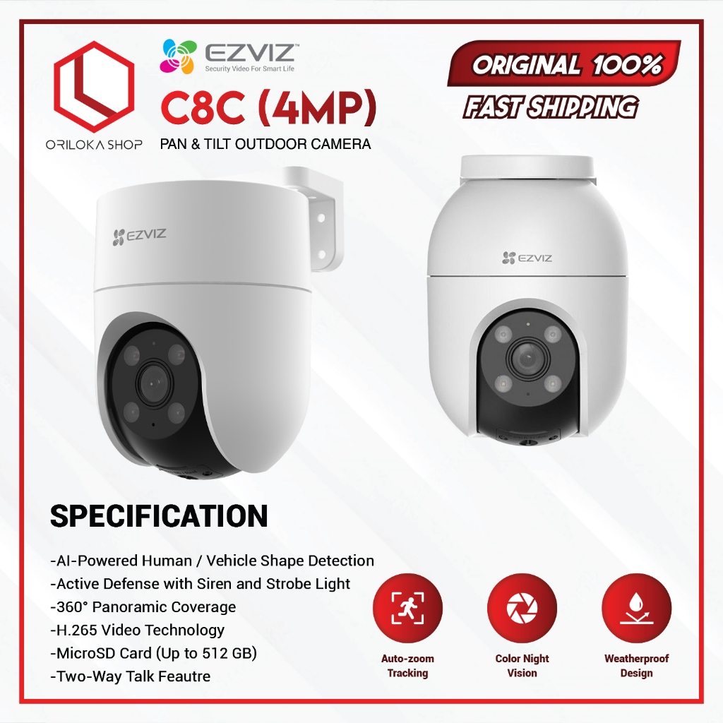 Jual EZVIZ C8C 4MP 2K Smart IP Camera CCTV Outdoor | Shopee Indonesia
