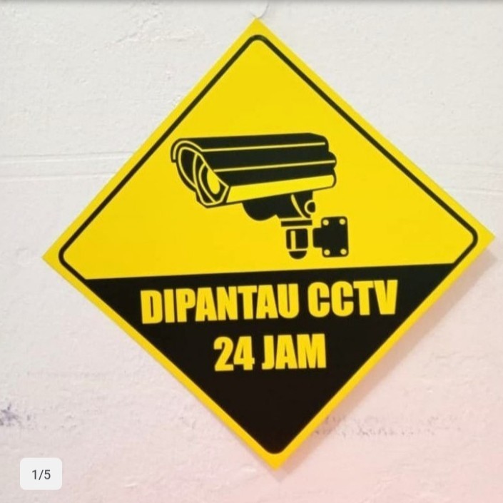 Jual stiker rambu DIPANTAU CCTV 24JAM / sticker sign rambu cctv ...