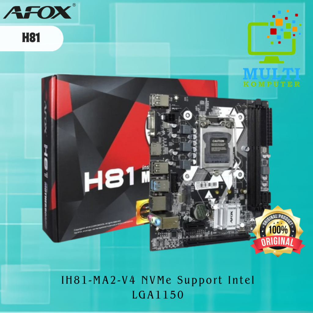 Jual AFOX H81 IH81-MA2-V4 NVMe Support Intel LGA1150, DDR3 Motherboard ...