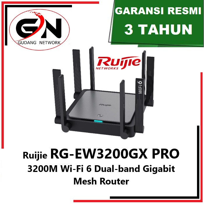 Jual Ruijie RG-EW3200GX PRO 3200M Wi-Fi 6 Dual-band Gigabit Router ...