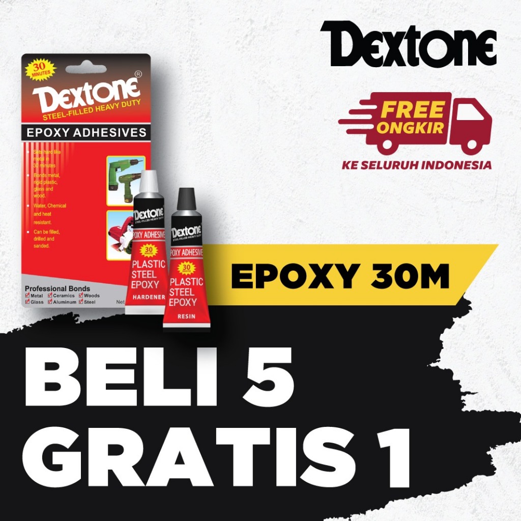 Jual Dextone Lem Besi Epoxy 30 menit 48g ( Beli 5 gratis 1 ) | Shopee ...