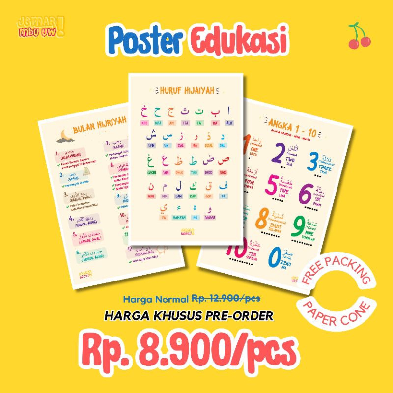 Jual PROMO KHUSUS 2.2 POSTER EDUKASI ANAK TEBAL POSTER WIPE AND CLEAN ...