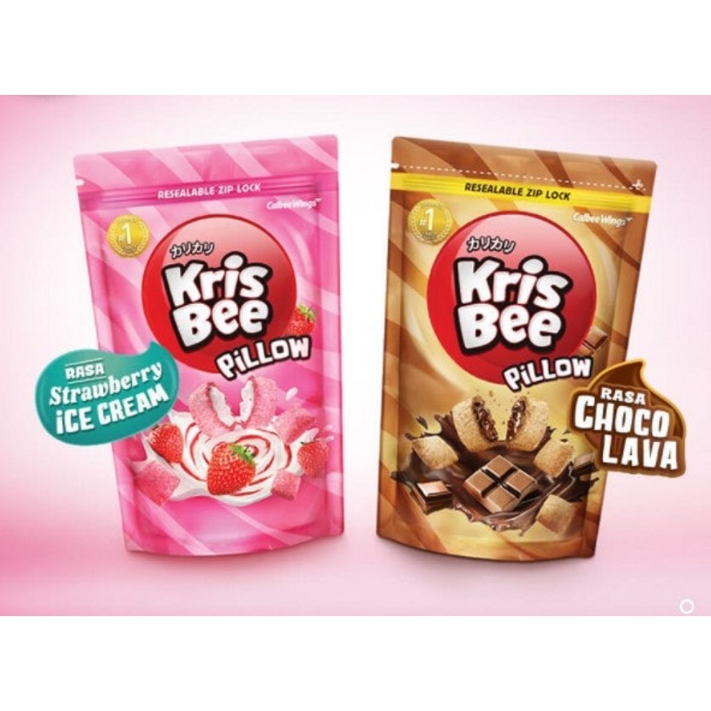 Jual KRISBEE Pillows Choco Lava / Strawberry Ice Cream Kris Bee Pillow 100 gram | Shopee Indonesia
