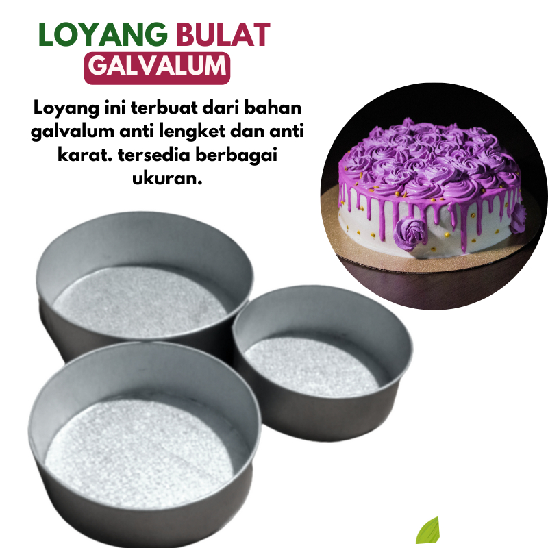 Jual Loyang bulat harga satuan ukuran 18, 20 dan 22 cm / Loyang Kue ...