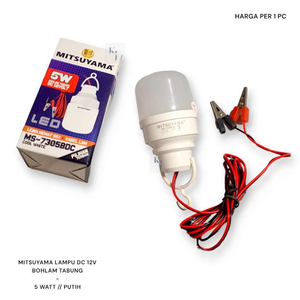 Jual Lampu Bohlam LED DC 12v 5 Watt Mitsuyama Colok Aki / Solar Panel Model Tabung | Shopee ...