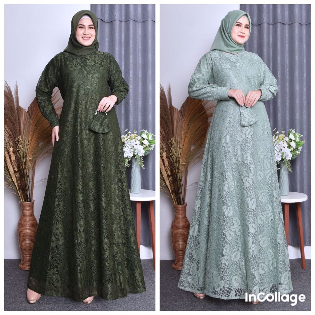 Jual Gamis Burkat Premium Busui/Baju Seragam Kondangan/Baju Pesta/Gamis ...