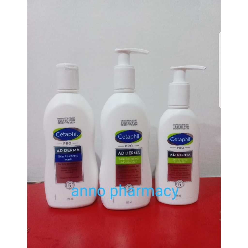 Jual Cetaphil PRO AD DERMA SKIN RESTORING WASH / MOISTURIZER LOTION 295 ...