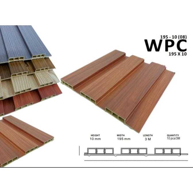 Jual WPC WALLPANEL TANPA LAMINASI TYPE 195-10 TEBAL 1 CM | Shopee Indonesia