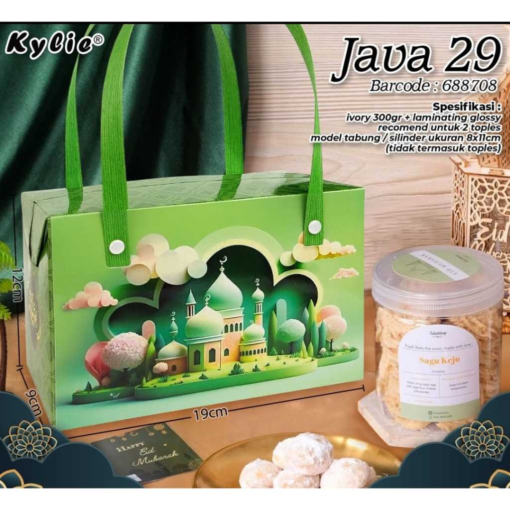 Jual dus hampers kue lebaran 2024 java 29 / java 30 untuk toples 500 gram 2 buah box java ...