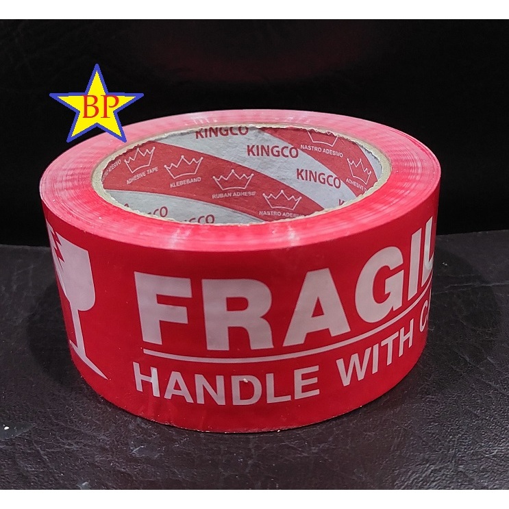 Jual Lakban FRAGILE Merah / Merah FRAGILE 48 mm/ Lakban OPP Fragile ...