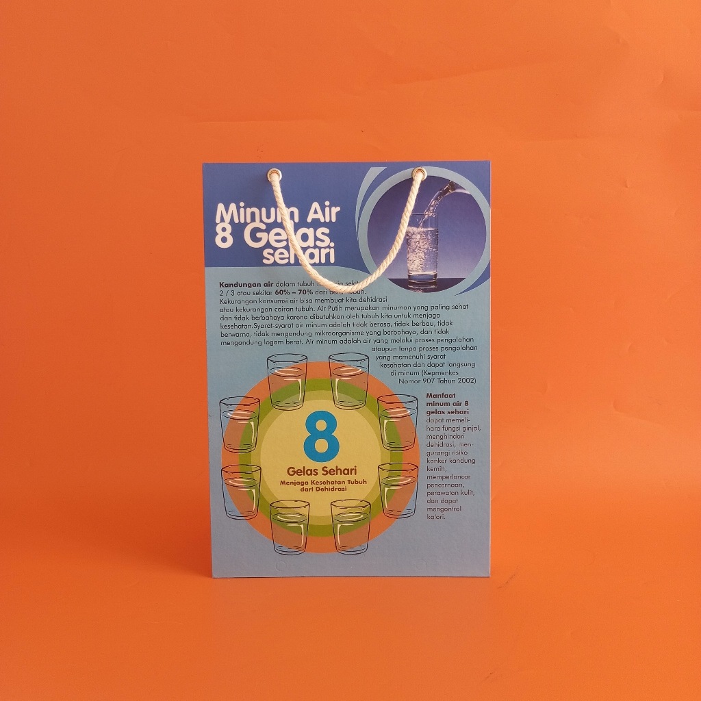Jual Hard Poster Minum Air 8 Gelas Sehari/ Poster Minum Air 8 gelas ...