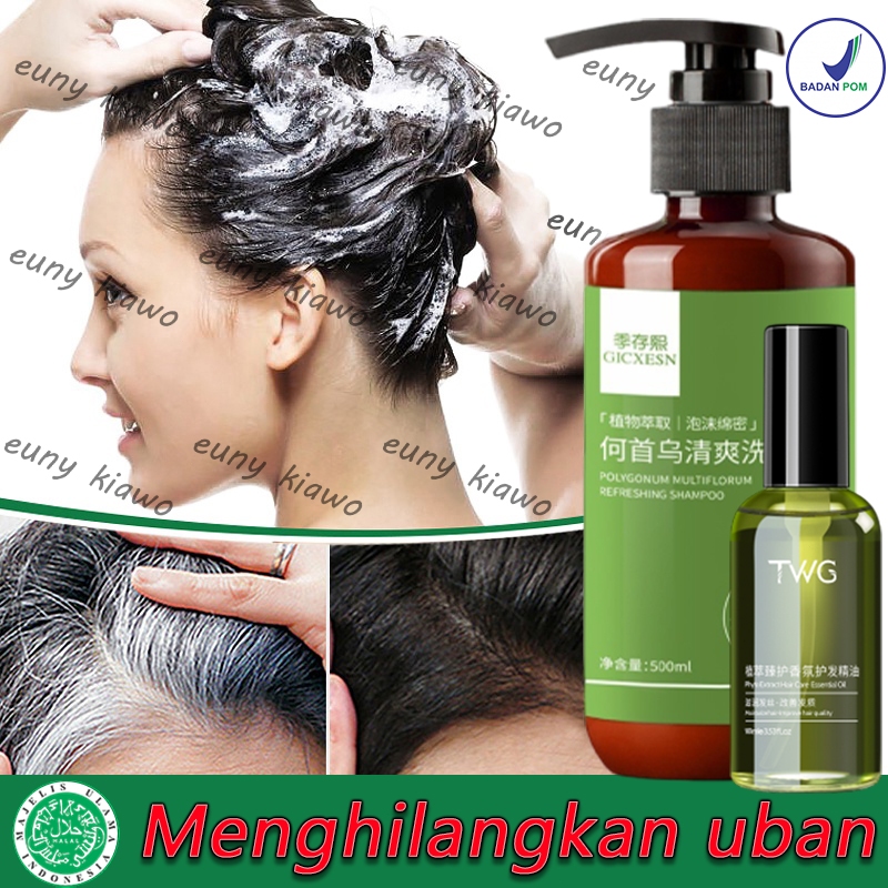 Jual Herbal Shampo Sampo penghitam rambut uban Serum rambut 500ml ...