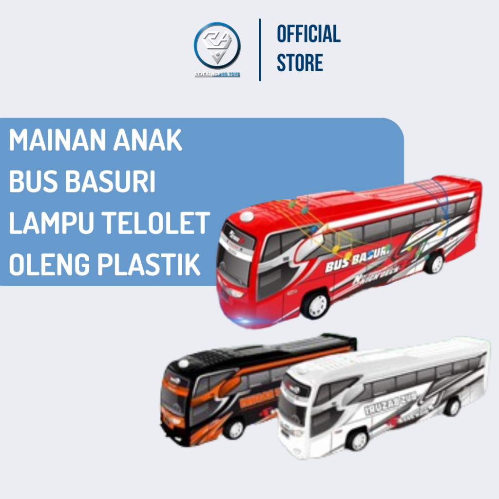 Jual Mainan Anak Bus Basuri Lampu Telolet Oleng Plastik | Mainan Bis ...