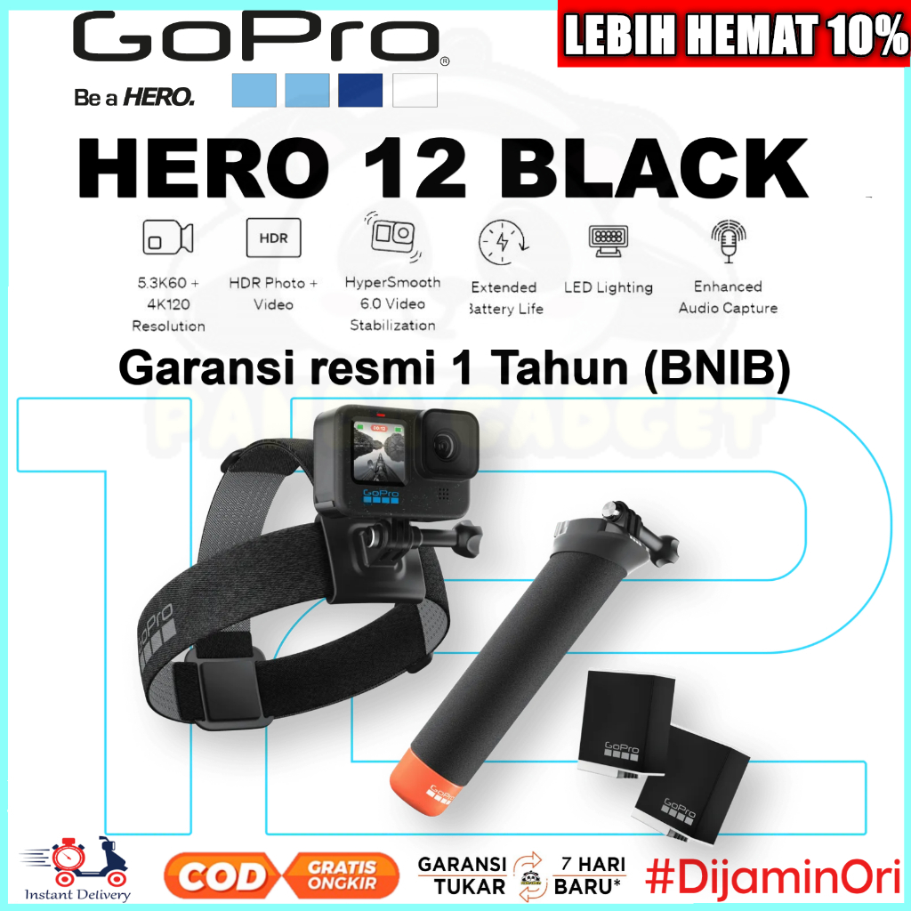 Jual GoPro Hero 12 Black Action Camera Garansi resmi Waterproof Kamera ...