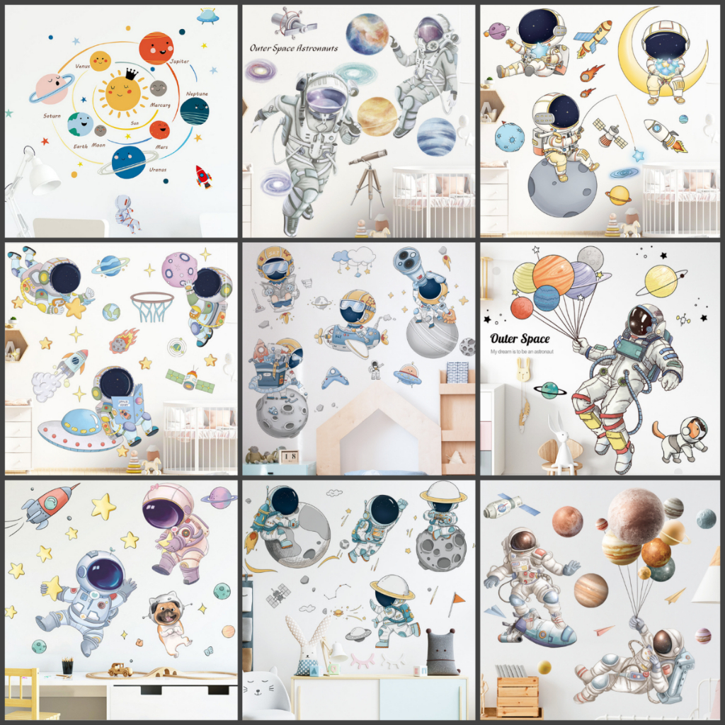 Jual Stiker Dinding Sticker Astronot Luar Angkasa Transportasi Anak ...