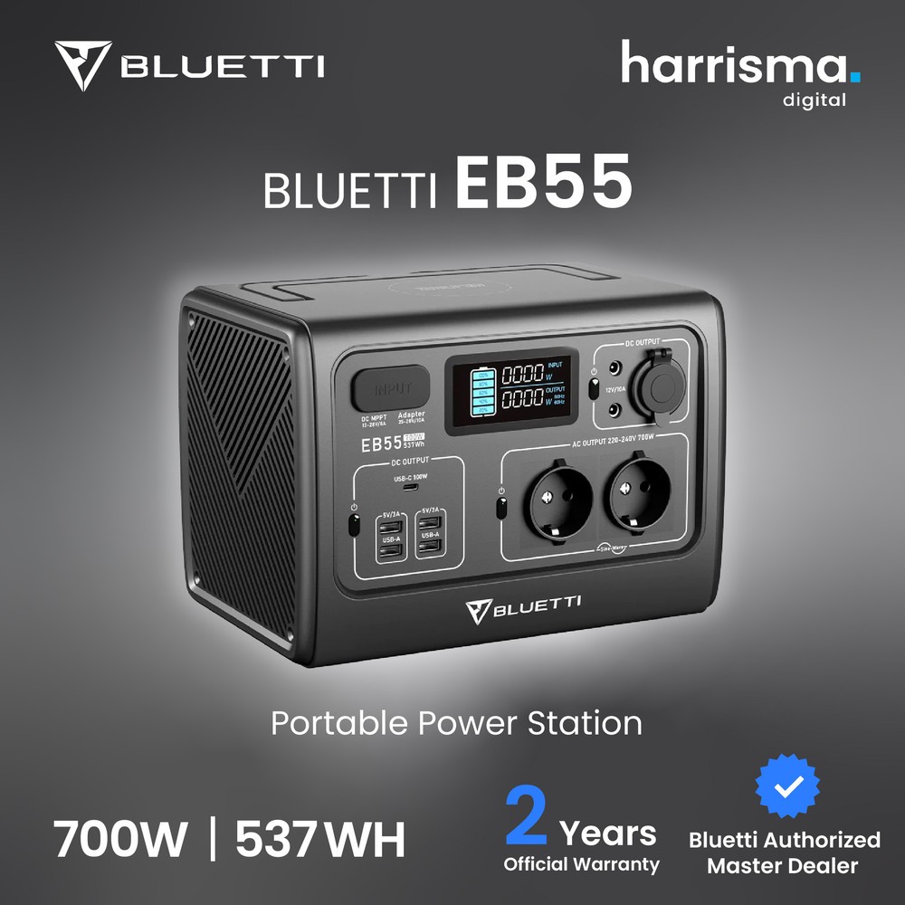 Jual BLUETTI EB55, POWER STATION 537Wh/700W | Shopee Indonesia