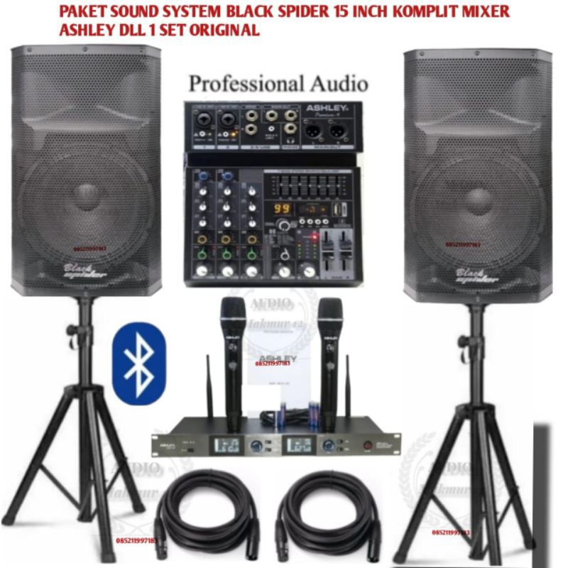 Jual Paket Sound System Profesional Speaker Aktif Dan Pasif BlackSpider ...