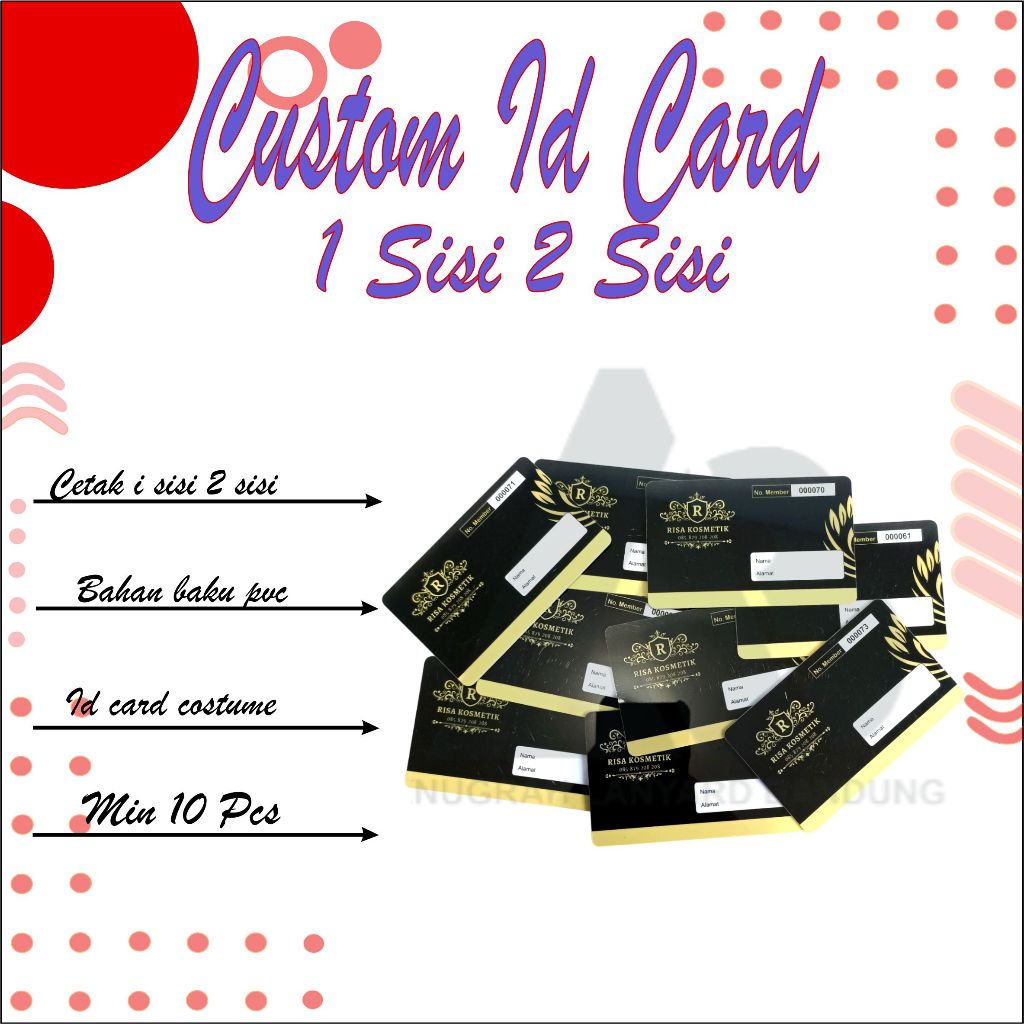 Jual CETAK KARTU ID CARD CUSTOME PCV 0,9 mm/ KARTU PESERTA,KARTU ...