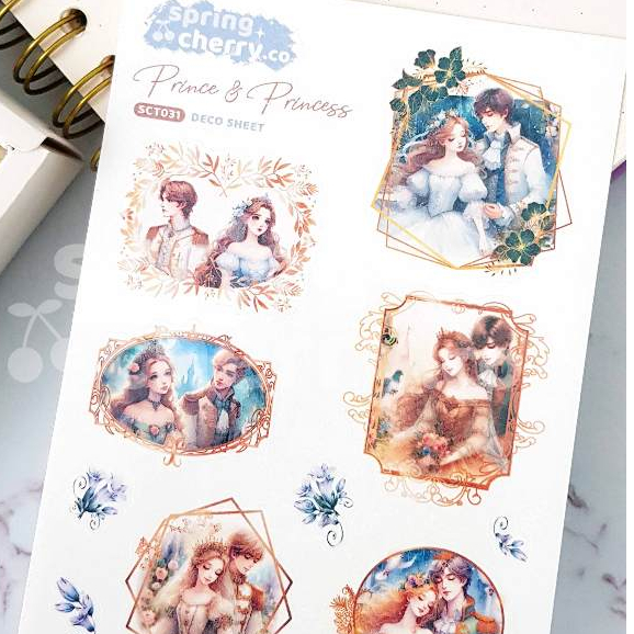 Jual PRINCE & PRINCESS sticker deco sheet [SPRINGCHERRY] A6 journaling ...