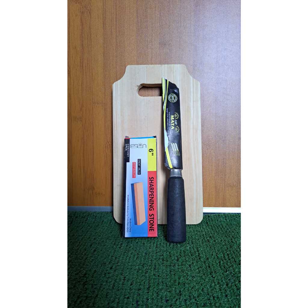 Jual 1 Paket Ekonomis Pisau Dapur tajam PLus talenan Kayu dAn Pengasah ...