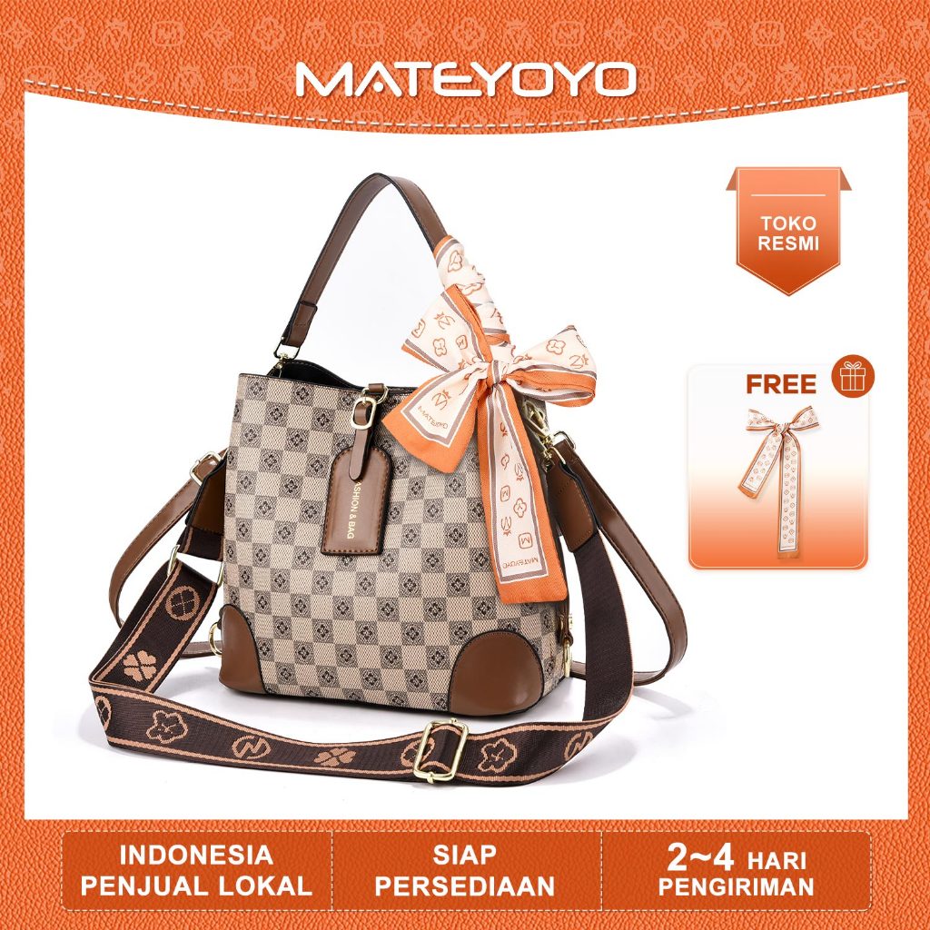 Jual MATEYOYO Tote Bag Bucket Bag Retro Shoulder Bag Kasual Messenger Bags Magnetic Buckle Bag ...