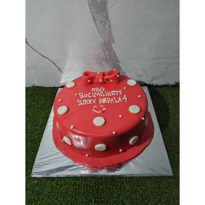 Jual kue ulang tahun request fondant 18cm | Shopee Indonesia