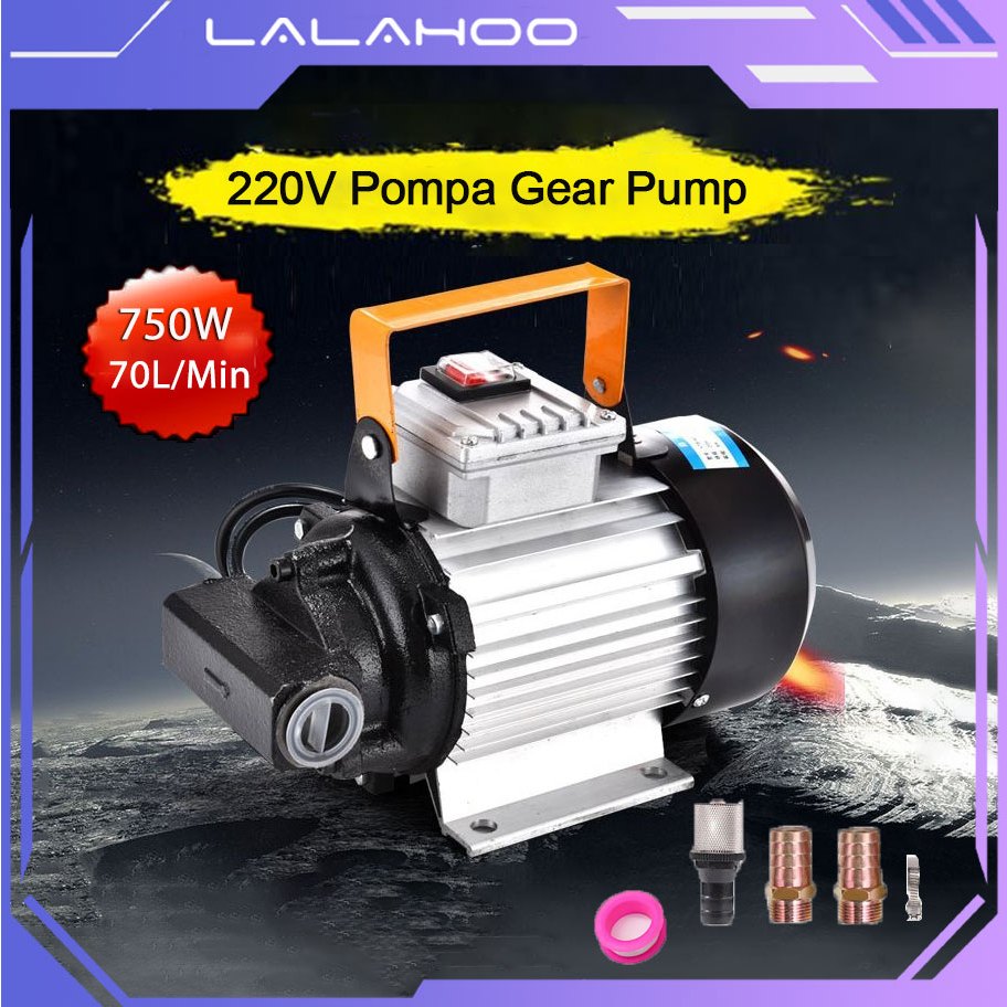 Jual Pompa Minyak Gear AC 220V Solar Elektrik Diesel Transfer Pump 750W pompa gear pump ...