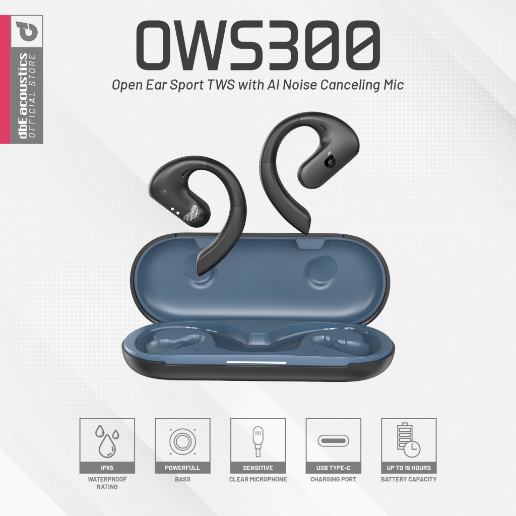 Jual dbE OWS300 Sport Open Ear TWS with AI Noise Canceling Mic | Shopee ...