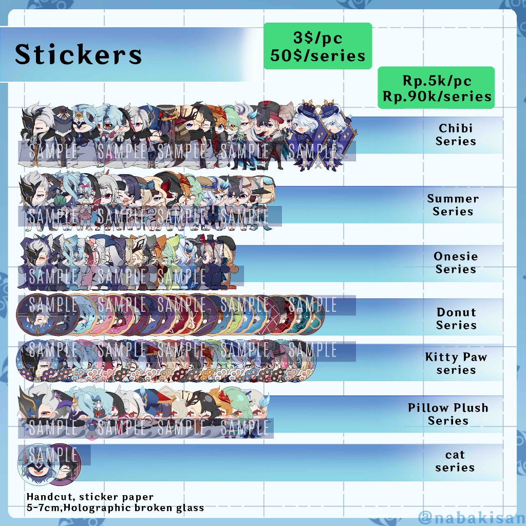 Jual Sticker Character Genshin Impact ! Fatui Harbringer, Liyue Baizhu ...