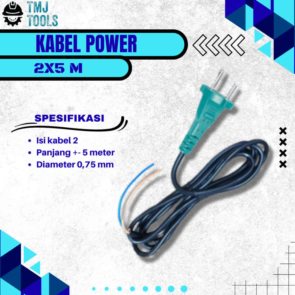 Jual Kabel Power Tools 2 X 5 M Mesin Bor Gerinda Sander Circular Miter ...