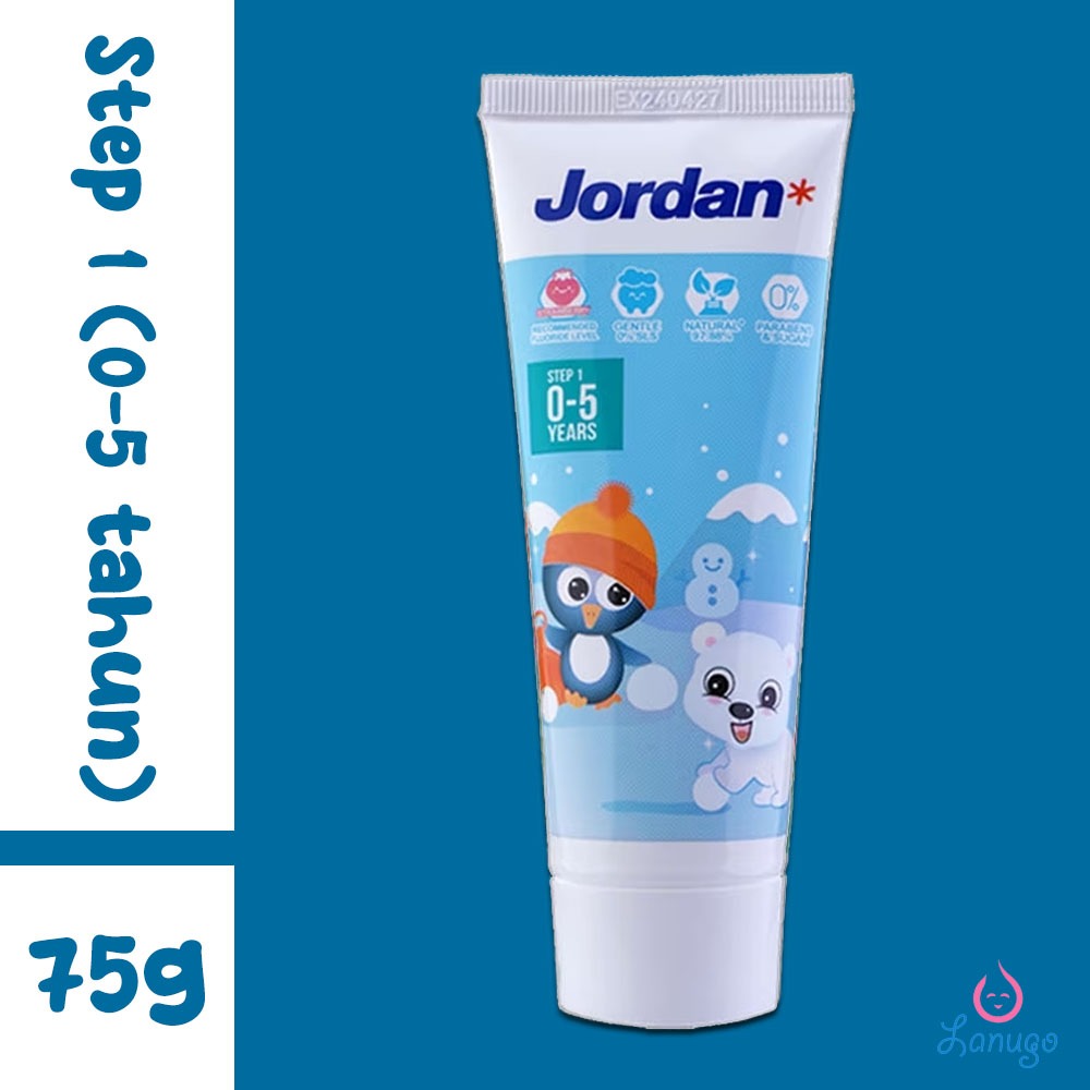 Jual JORDAN TOOTHPASTE PASTA GIGI ODOL ANAK STEP 1 STEP 2 75GR | Shopee ...