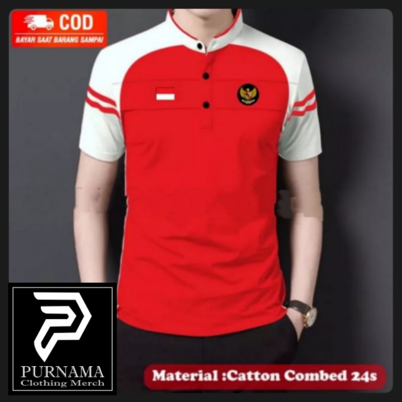 Jual Kaos raglan kerah shanghai logo garuda bendera indonesia tshirt ...