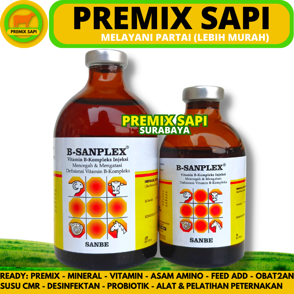 Jual B SANPLEX 100ML B SANPLEX 50ML - B Sanplex Vitamin B komplek Hewan ...