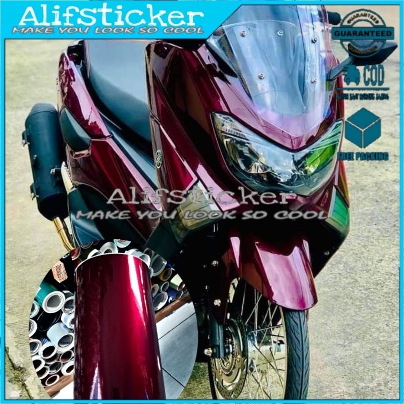 Jual Skotlet Merah Tua Metalik Stiker Scotlet Dark red Candy Metalic ...