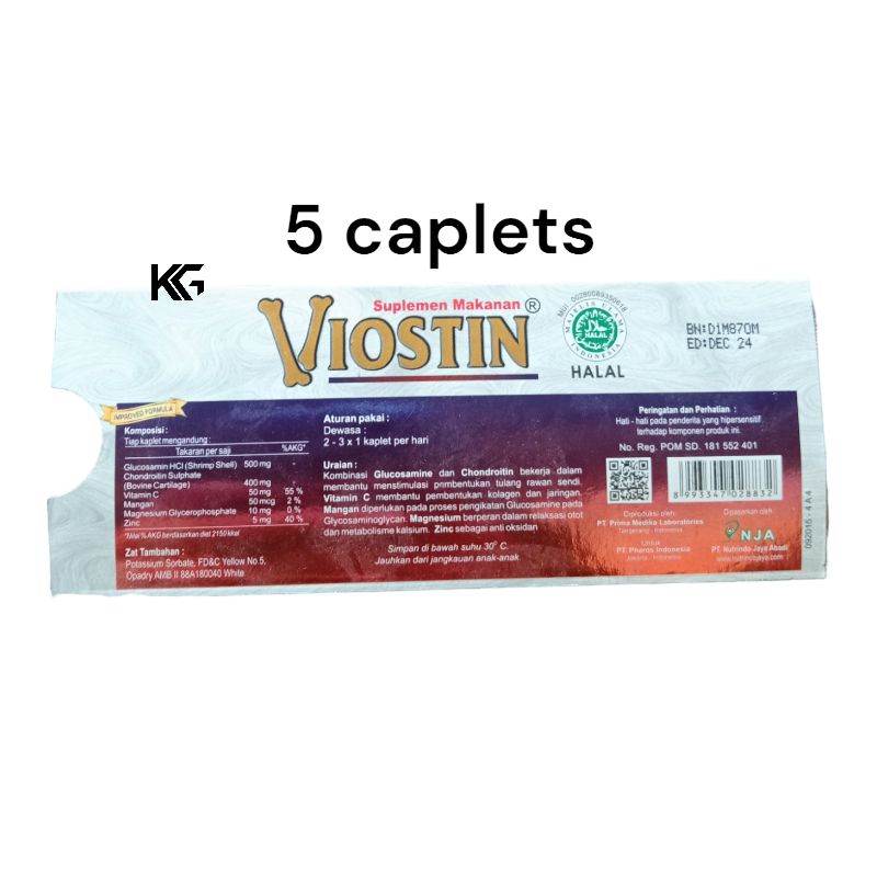 Jual vi0stin suplemen kesehatan sendi 5 caplets | Shopee Indonesia
