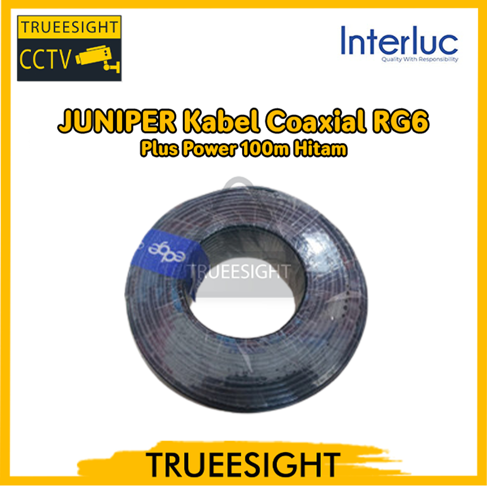 Jual JUNIPER INTERLUC Kabel Coaxial RG6 plus Power 100m Hitam | Shopee Indonesia
