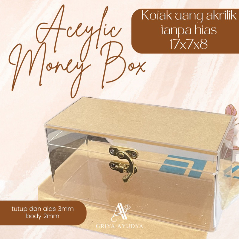 Jual Kotak Mahar Akrilik | Money Box Akrilik 17x7x8 | Kotak Penyimpanan ...