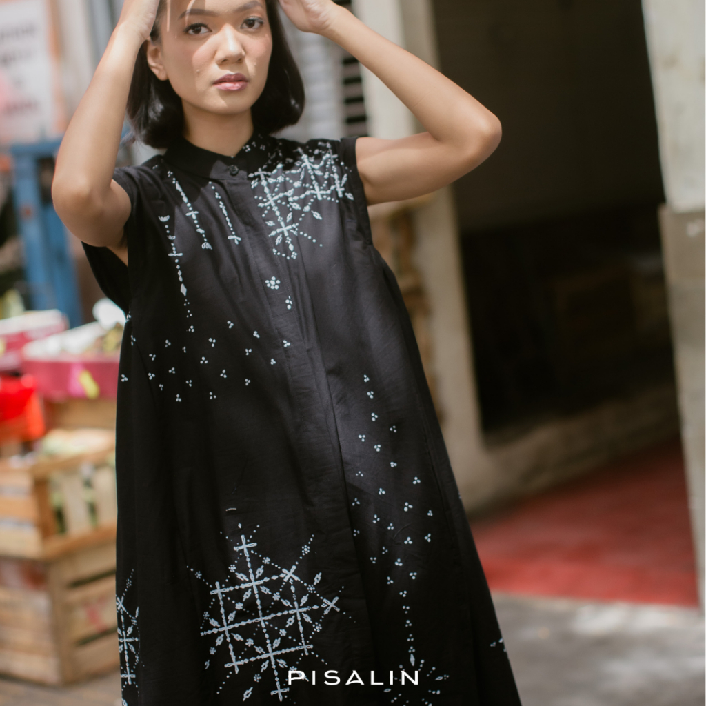 Jual Dress Katun Batik Cap Print Malam | Manik Dress Pisalin | Sore ...