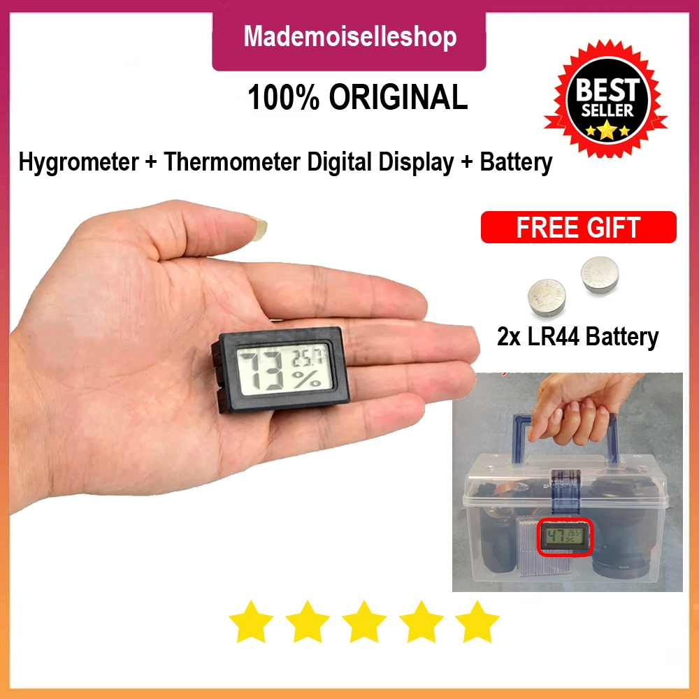 Jual Hygrometer & Thermometer Digital Display for Drybox - Dry Cabinet ...