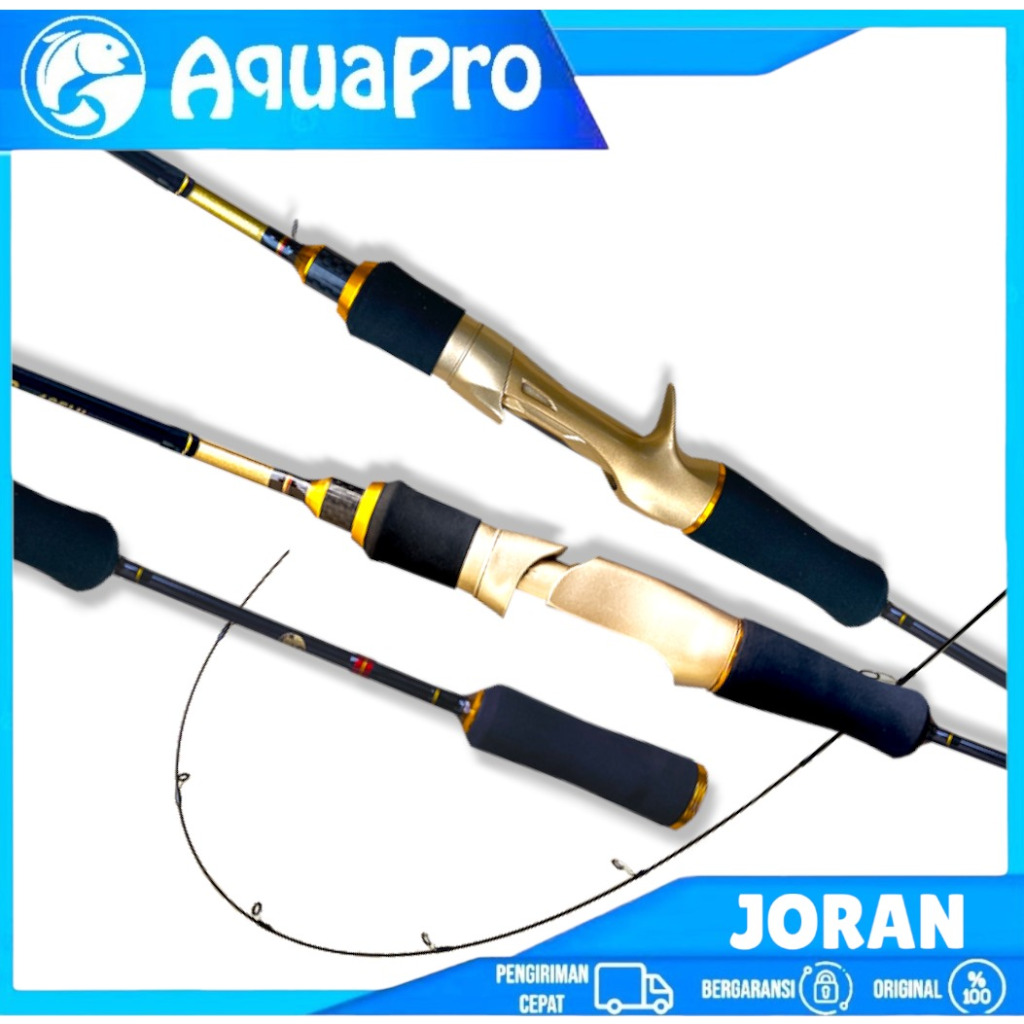 Jual AquaPro Joran Pancing JR011 Merah Gold Spinning & Bait Casting ...