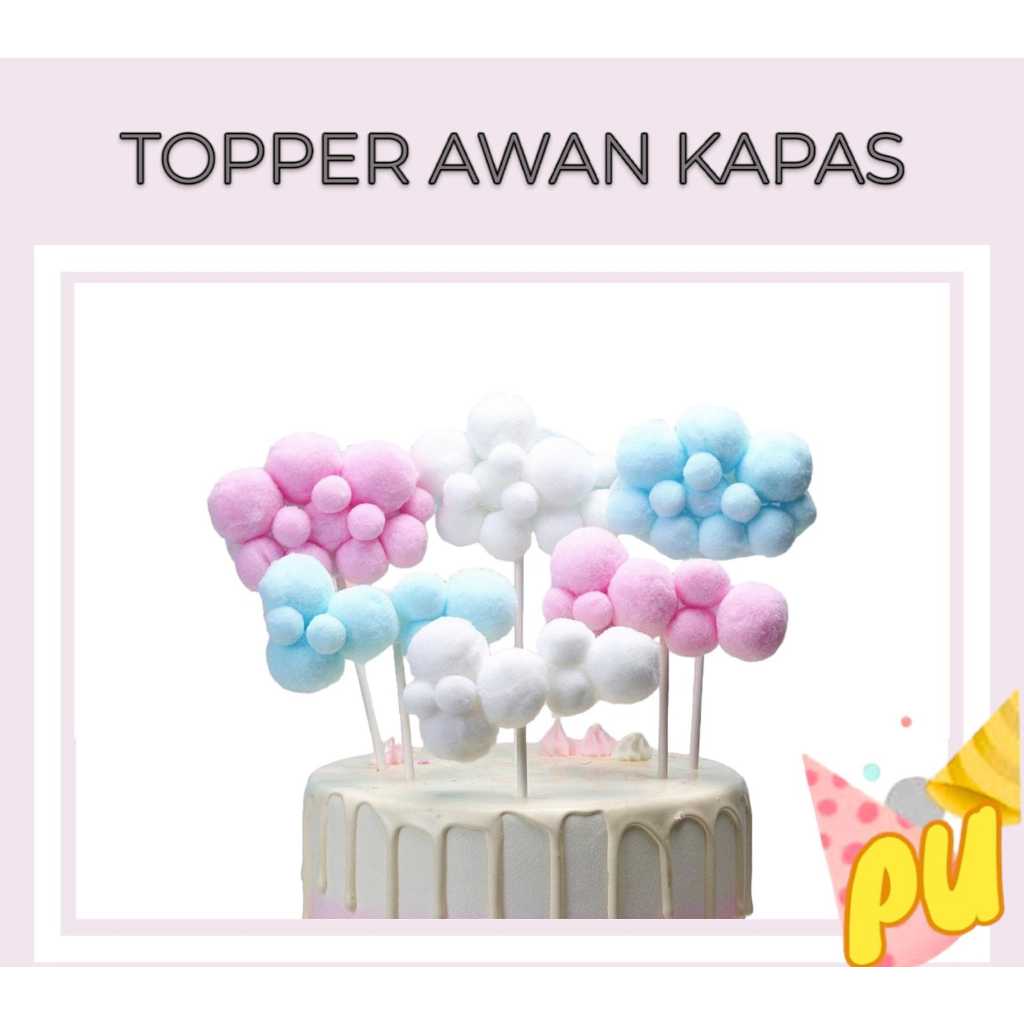 Jual Topper AWAN KAPAS / Topper Kue Ulang Tahun Awan | Shopee Indonesia